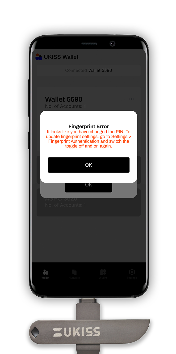 Why is the app displaying a “Fingerprint Error” message? - UKISS Technology
